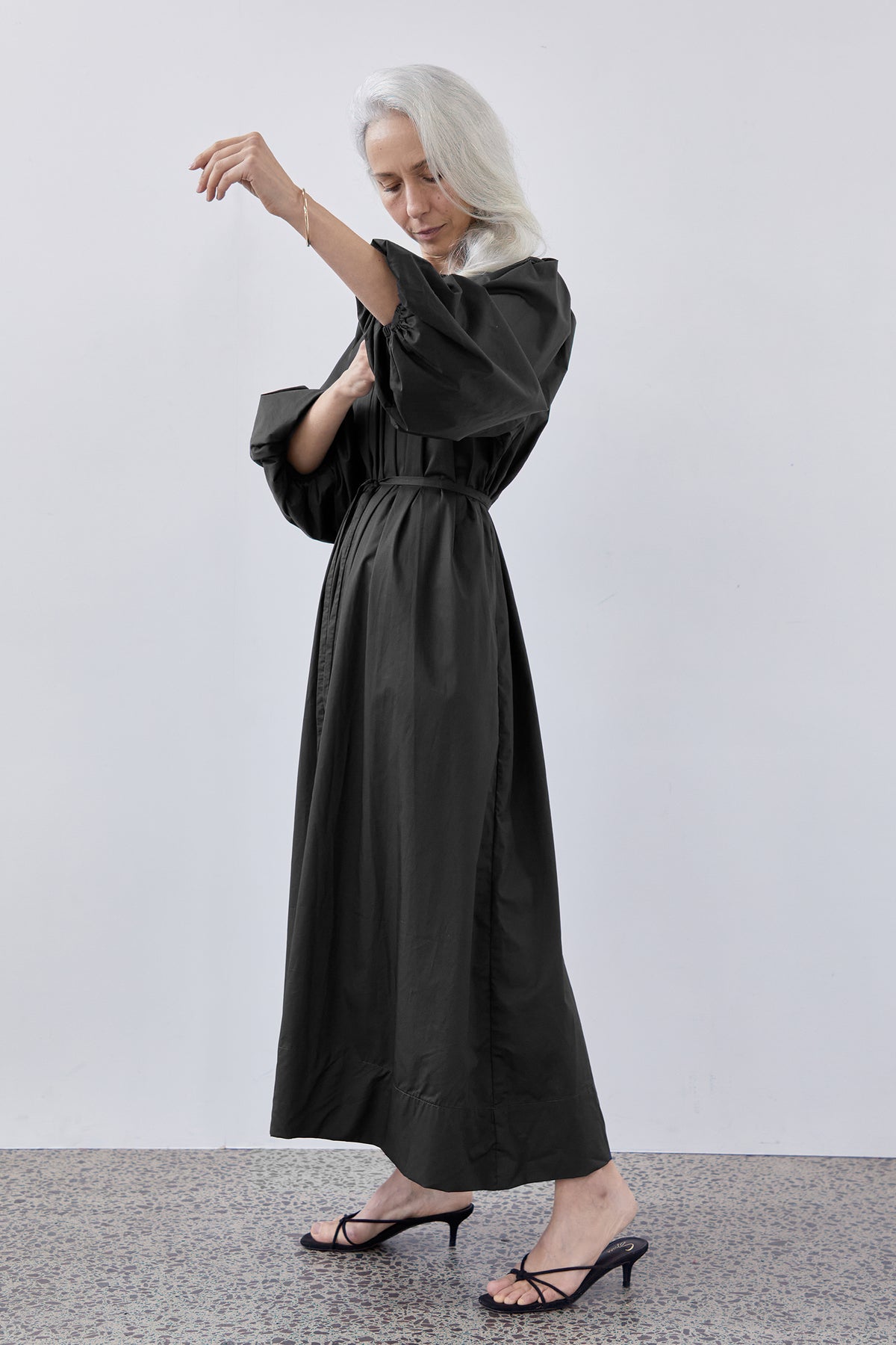 Bloom High-Neck Maxi Dress in Black | Ellis Label