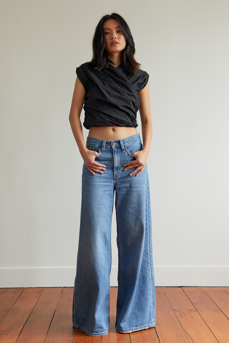 Wrap Bodice Top in Black | Ellis Label