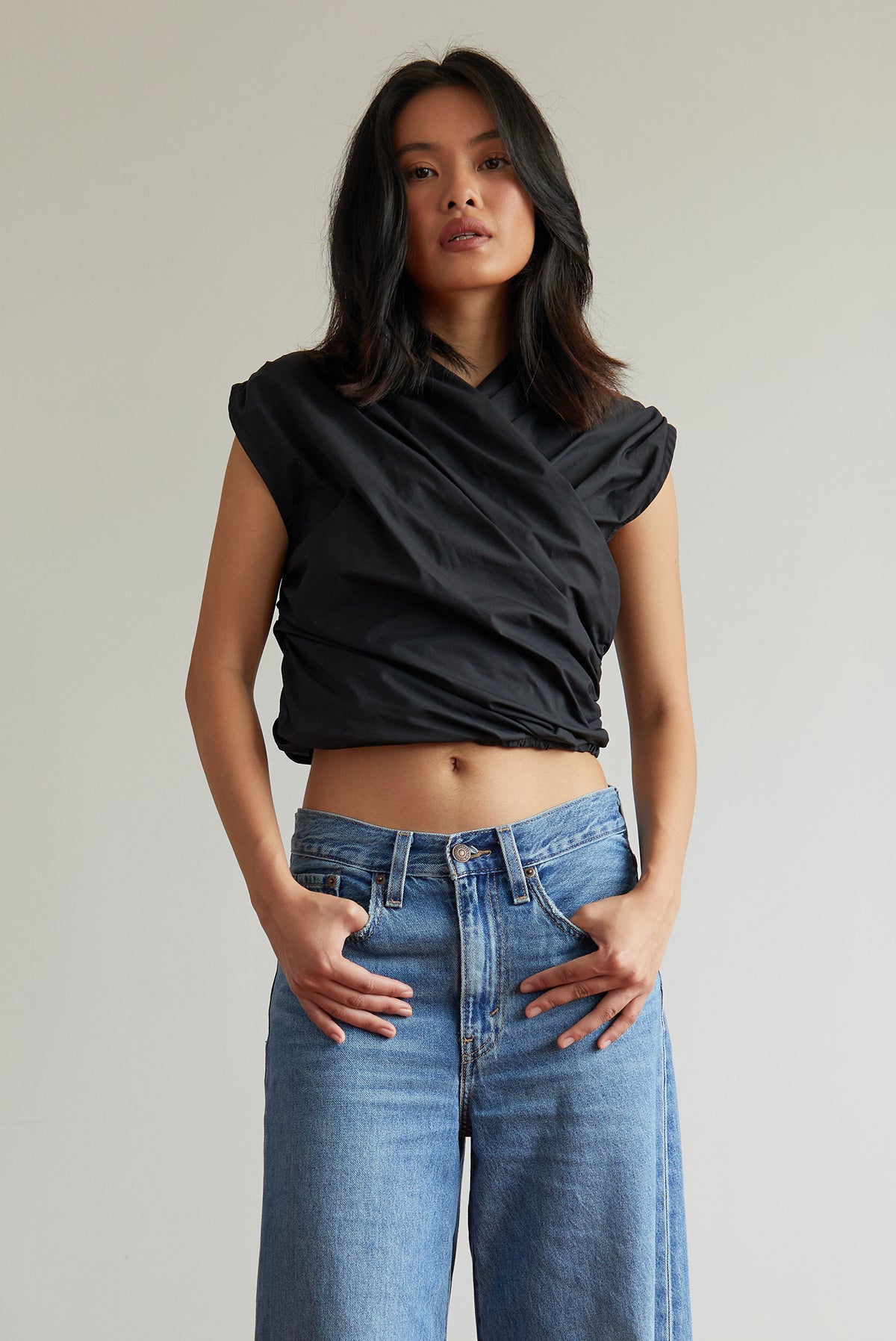 Wrap Bodice Top in Black | Ellis Label